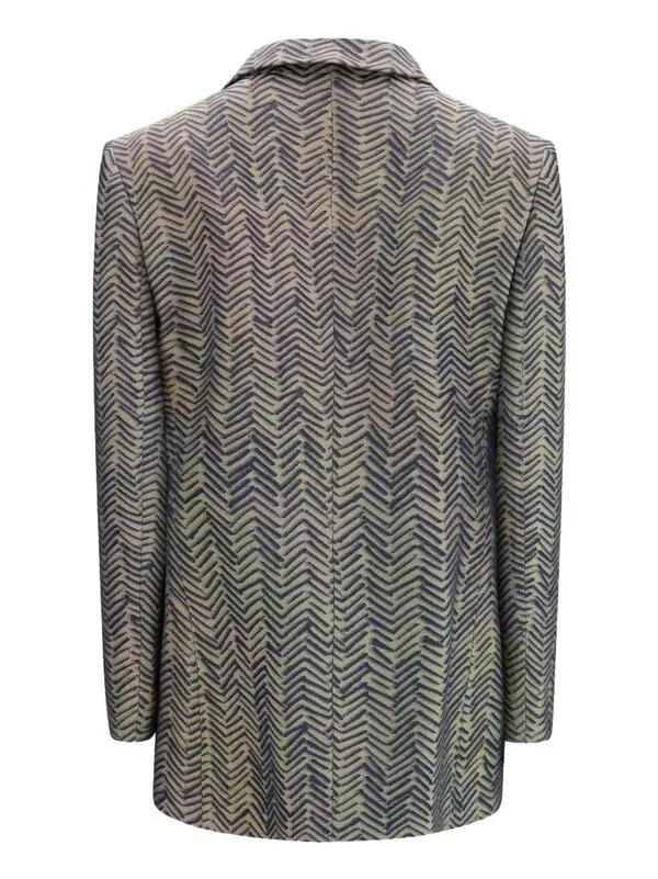 Giorgio Armani Single-breasted Chevron-pattern Blazer - Brown