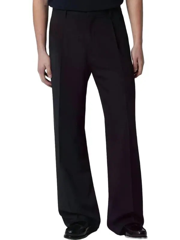LARDINI Pleated Straight Trousers - Blue