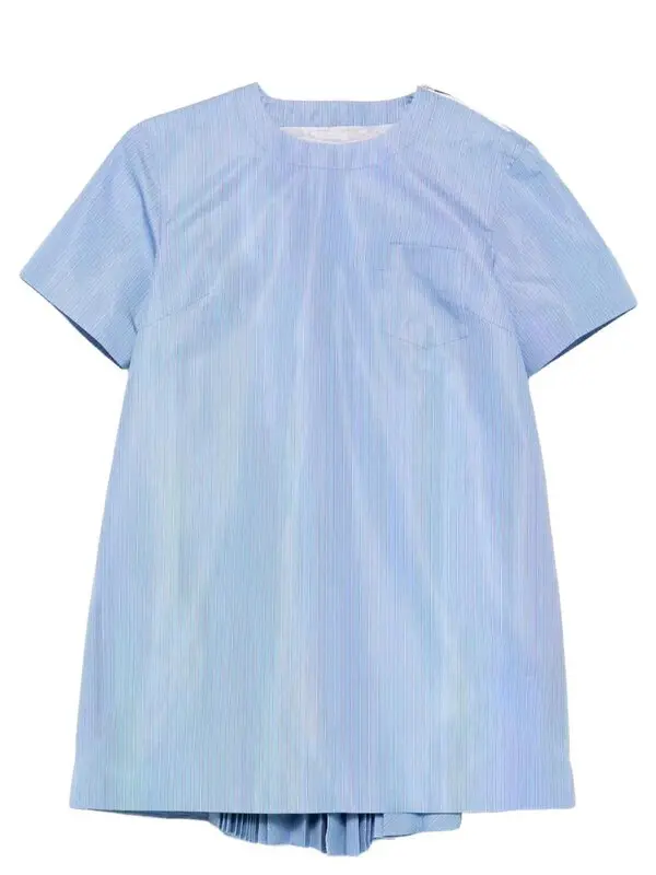 Sacai Striped Dress With Pocket - Blue