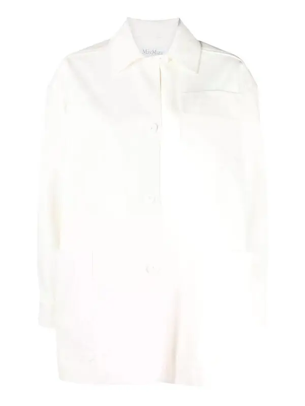 Max Mara Oversized Long-sleeve Cotton Shirt - White