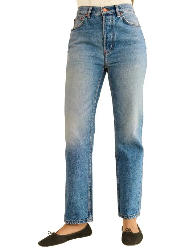 DÔEN Diana Crop Straight Leg Jeans - Geneve Wash