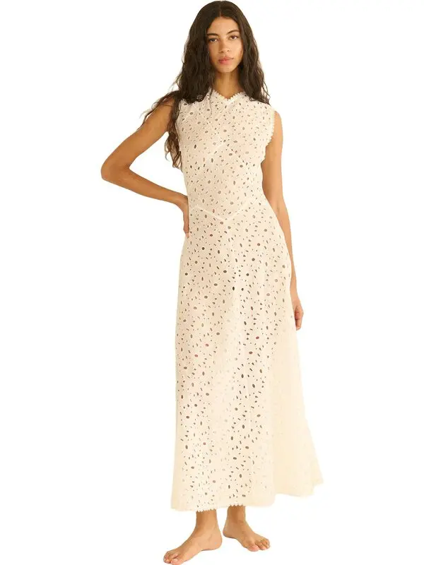 DÔEN Adelana Organic Cotton Voile Dress - Salt
