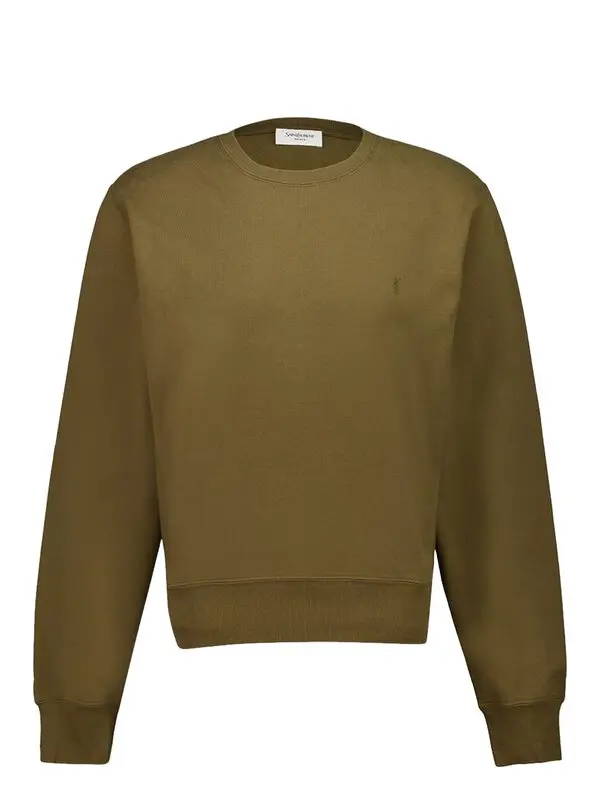 Saint Laurent Cassandre Embroidered Jumper - Green