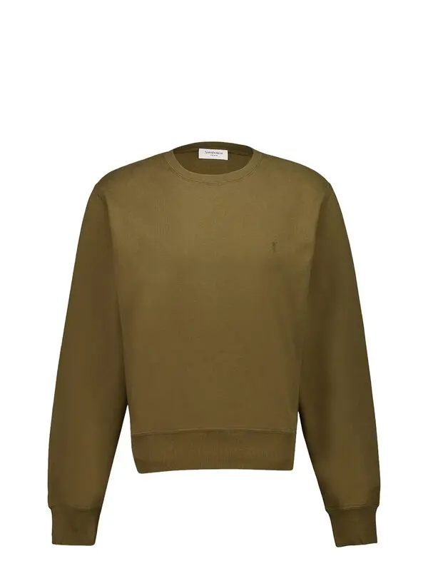 Saint Laurent Cassandre Embroidered Jumper - Green