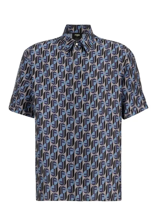 Fendi Blue Silk Fendinity Printed Shirt - Multicolour
