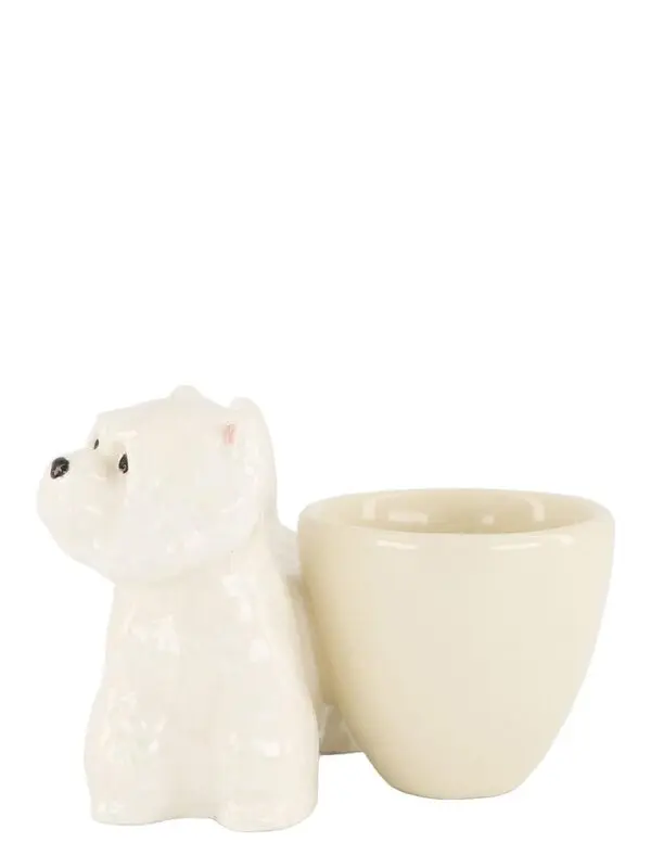 QUAIL CERAMICS Westie Egg Cup - White