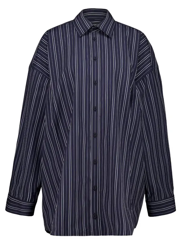 Balenciaga Striped Poplin Shirt-dress - Blue