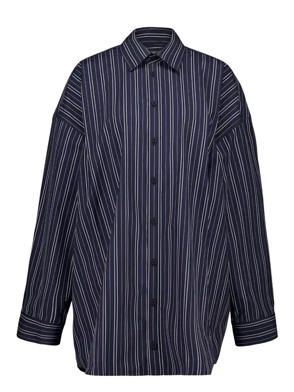 Balenciaga Striped Poplin Shirt-dress - Blue