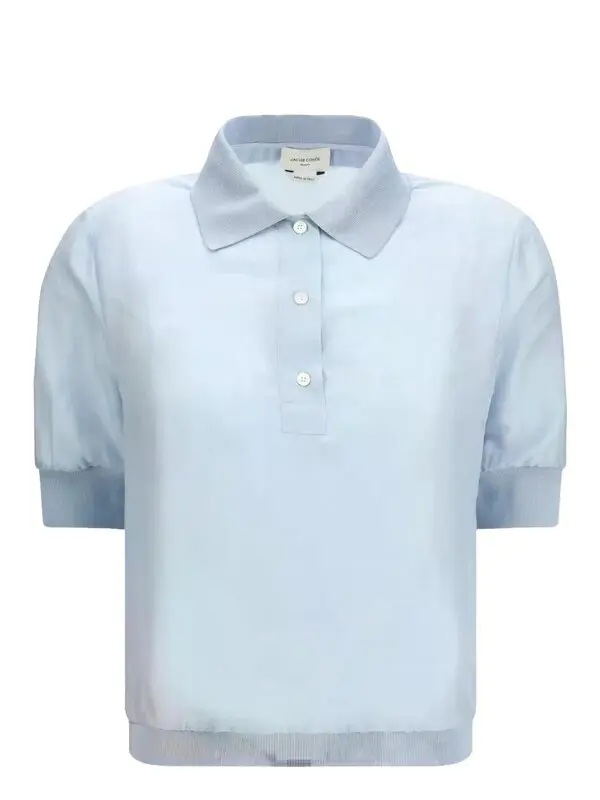 Jacob Cohen Cropped Wool Polo Shirt - Blue