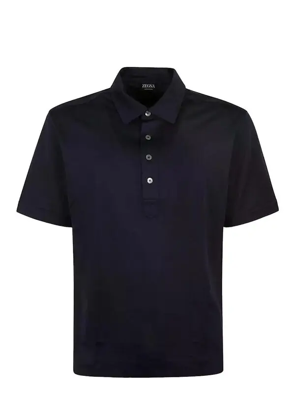Zegna Buttoned Polo Shirt - Blue
