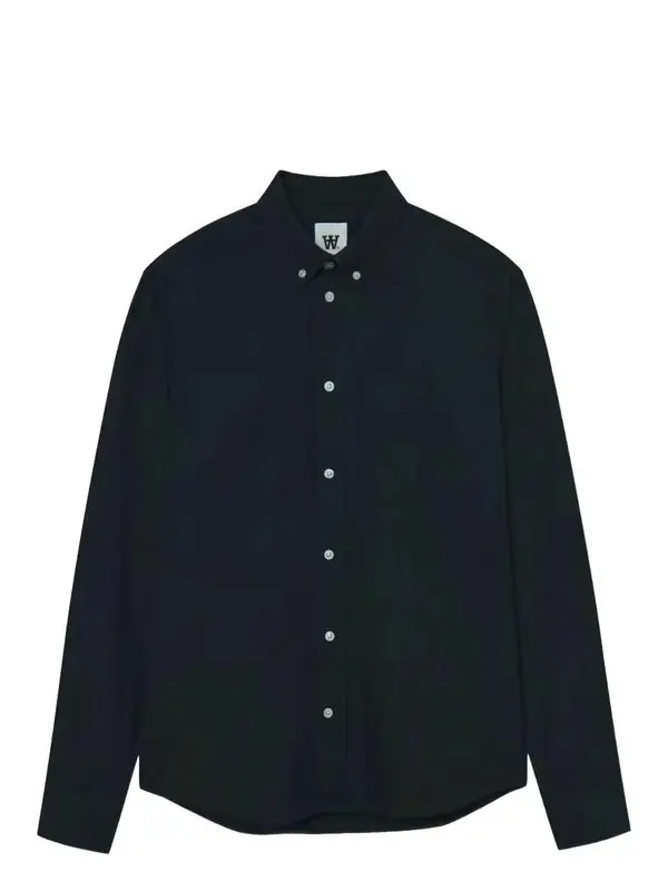 Wood Wood Adam Buttoned Embroidered Shirt - Blue