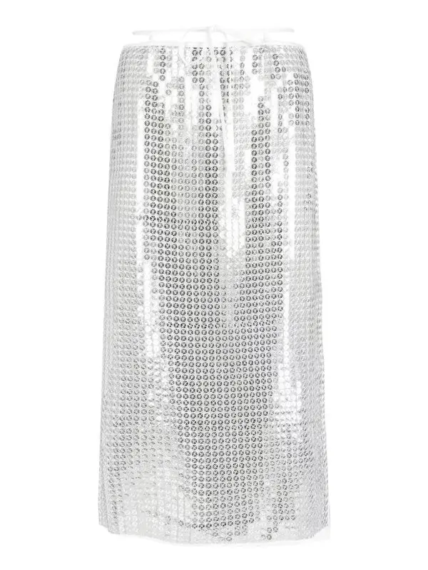 ISABELLE BLANCHE Metallic Midi Skirt - Silver