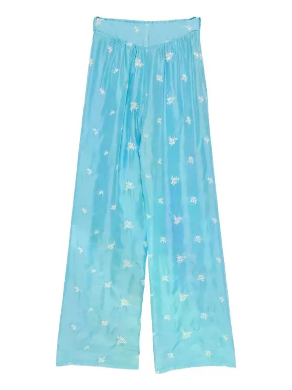 FORTE_FORTE Floral Embroidered Trousers - Blue