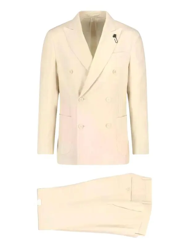 LARDINI Double-breasted Suit - Neutrals