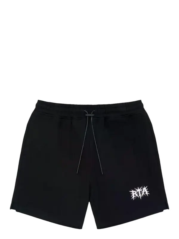 RtA Graphic Cotton Shorts - Black