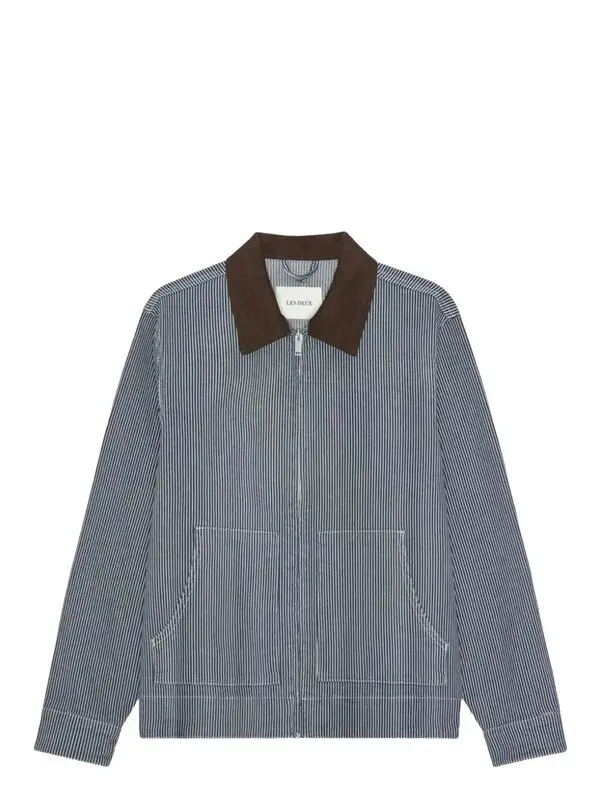 LES DEUX Robert Striped Jacket - Blue