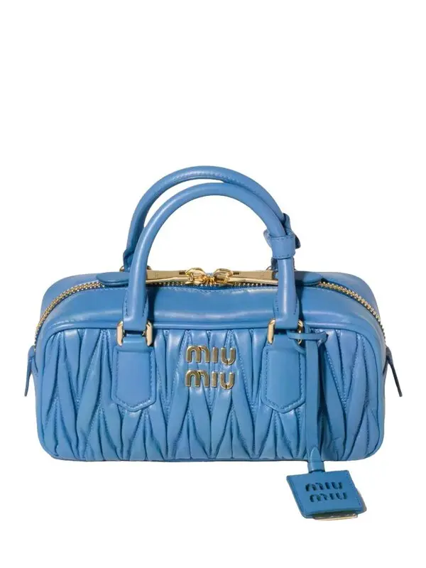 Miu Miu Arcadie Matelassé Nappa Leather Bag - Blue