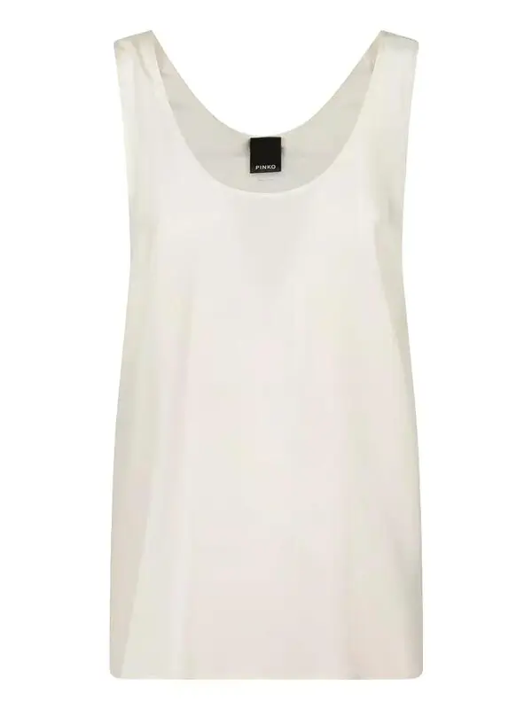 Pinko Sleeveless Silk Crepe De Chine Vest - Neutrals