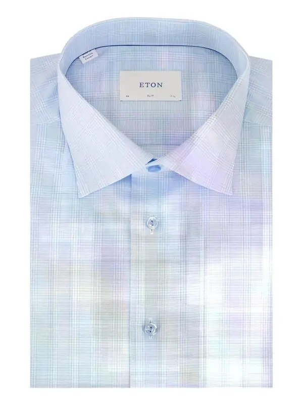 Eton Plaid-pattern Shirt - Blue