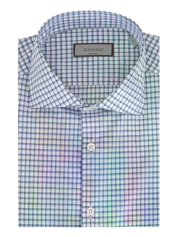 Canali Checked Cotton Shirt - Blue