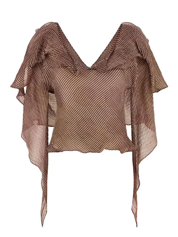KIKO KOSTADINOV Plexus Crinkled Blouse - Red