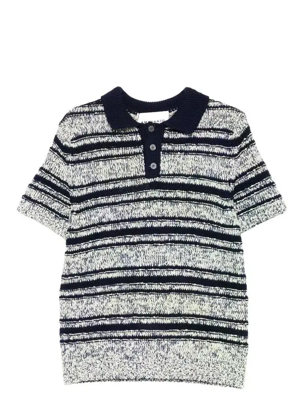 AMARANTO Striped Button Knitwear - Blue