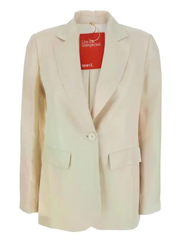 MERCI Button Pocket Blazer - Neutrals