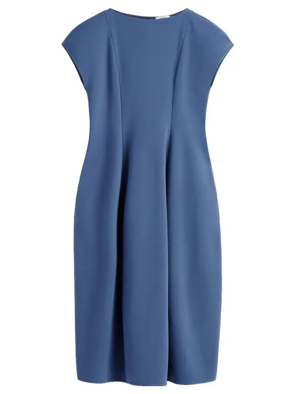 Cos Sculptural Jersey Midi Dress - Blue