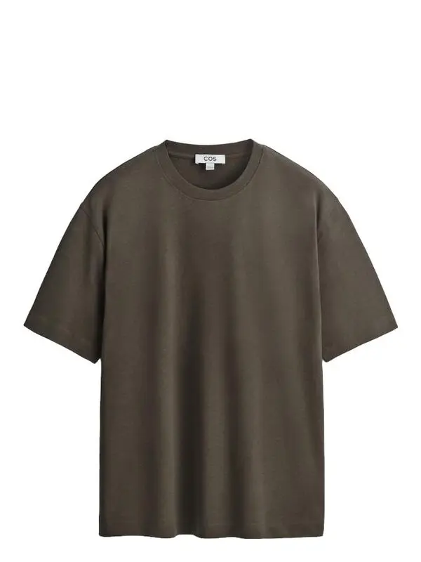 Cos Relaxed Cotton-linen T-shirt - Brown