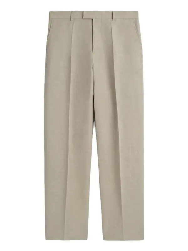 Cos Relaxed-fit Straight-leg Linen Pants - Beige