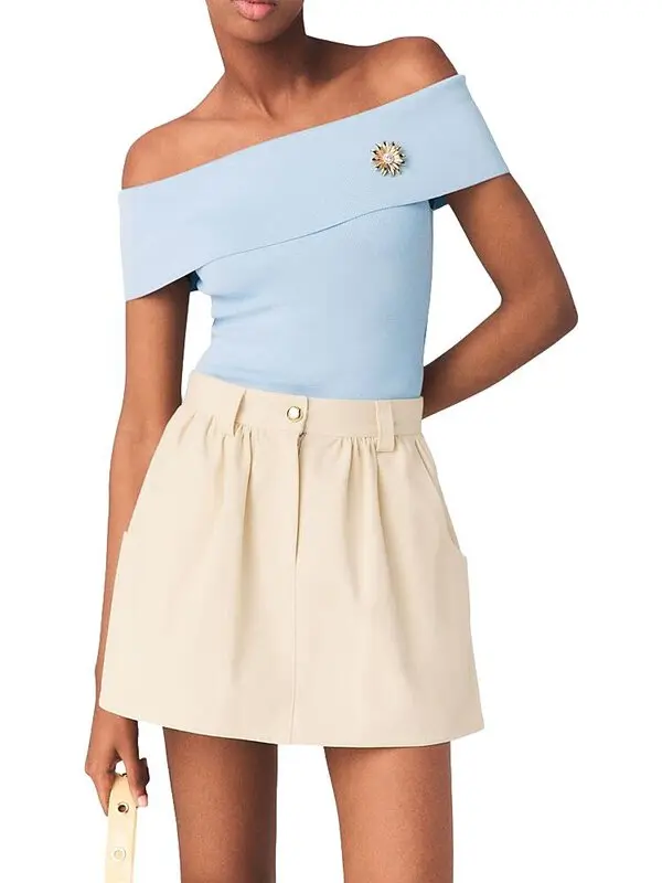 Maje Ioldira A-line Skort - Ecru