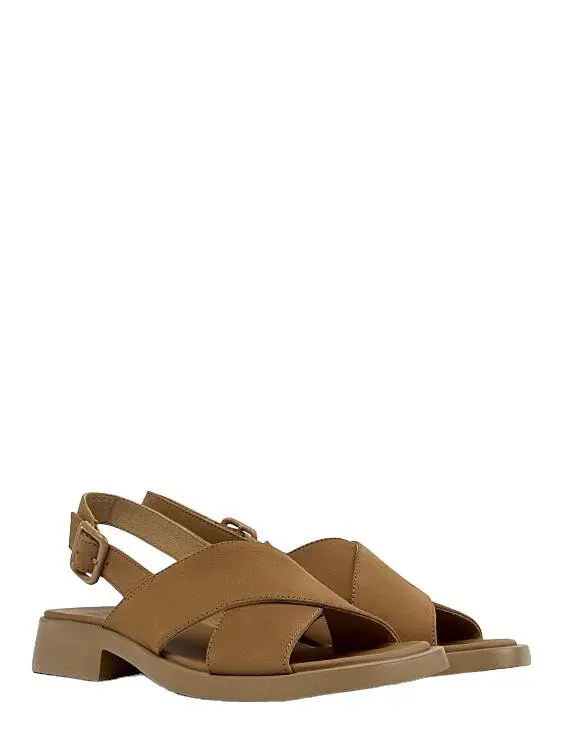 Camper Dana Leather X-strap Sandals - Brown