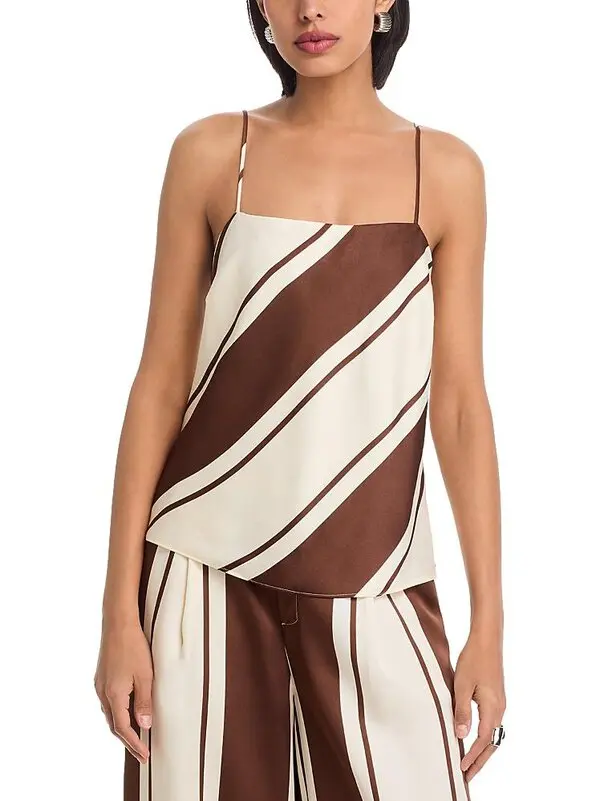 LUCY PARIS Allie Tank Top - Brown/cream