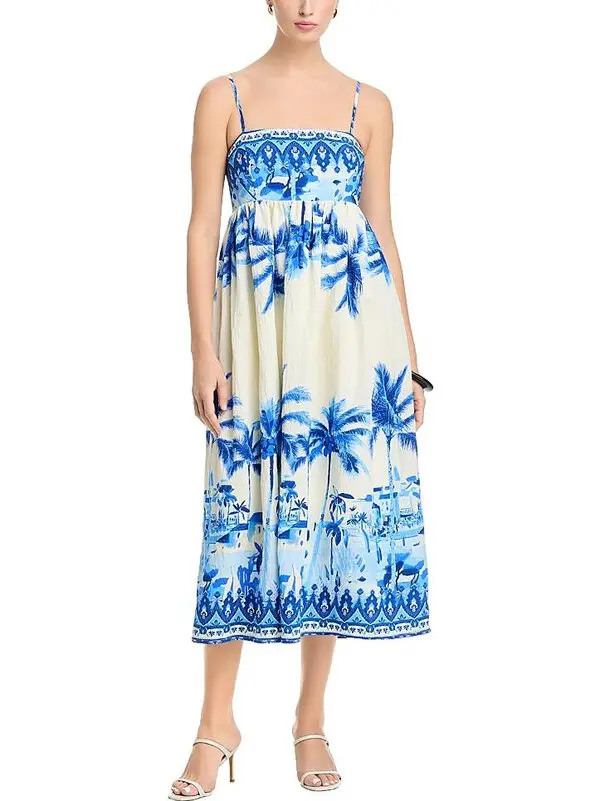 Aqua Empire Midi Dress - Blue