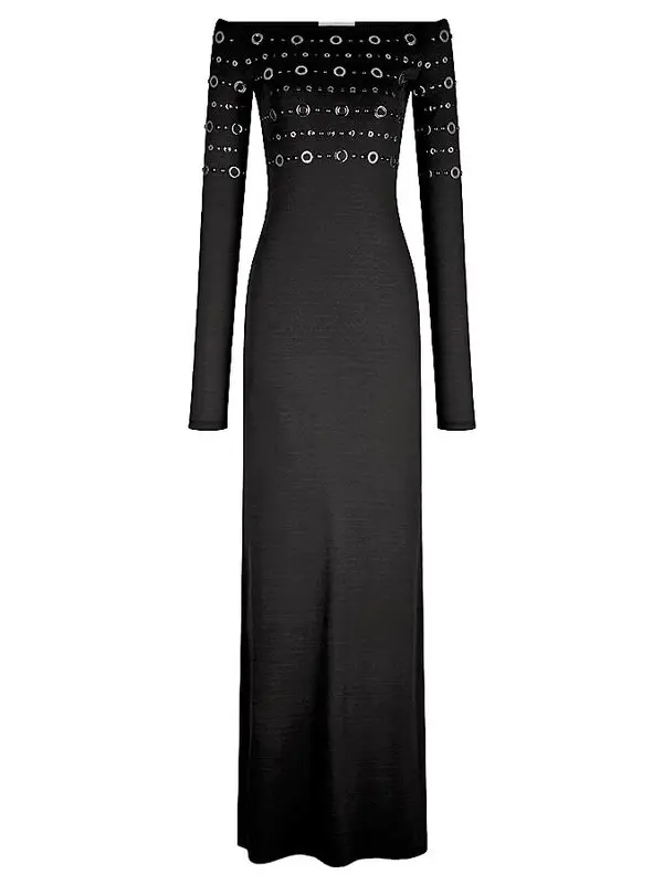 Rabanne Off-the-shoulder Maxi Dress - Black