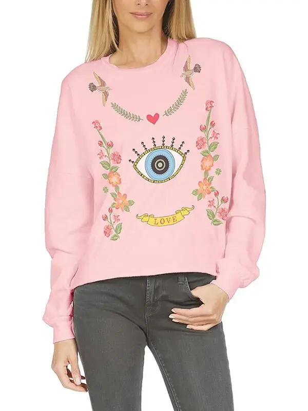 Lauren Moshi Lee X Floral Eye Love Top - Cherry Blossom