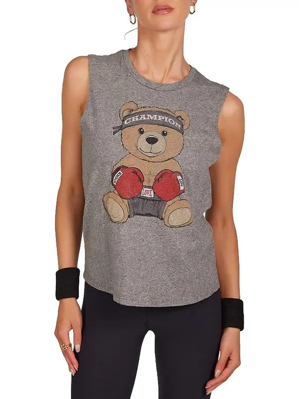 Lauren Moshi Kerry Boxing Bear Tee - Heather Grey