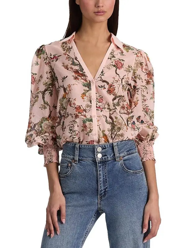 Alice + Olivia Charis Blouse - Sunset Grove English Rose