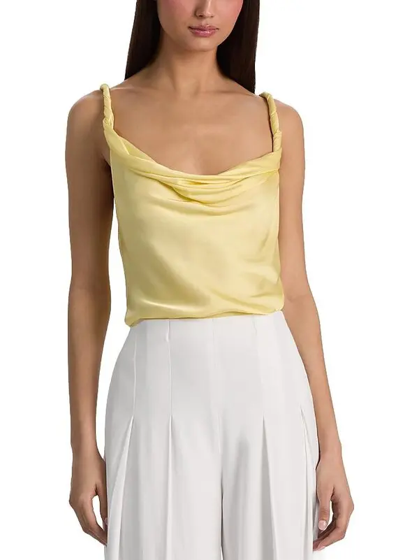 Alice + Olivia Monique Twist Strap Top - Butter