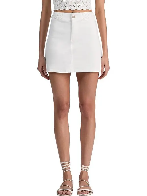 Alice + Olivia Kari Mini Jean Skirt - Off White