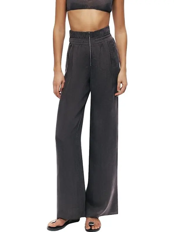 NOCTURNE Relaxed Wide-leg Pants - Anthracite