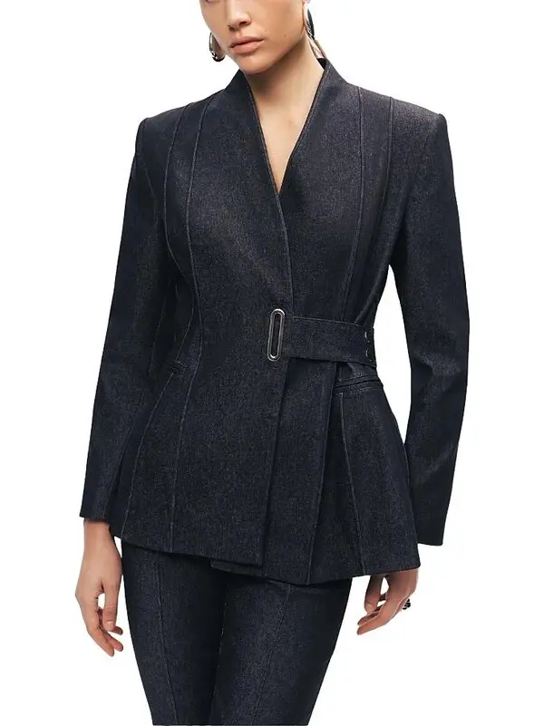 NOCTURNE Belted Tailored Blazer - Black