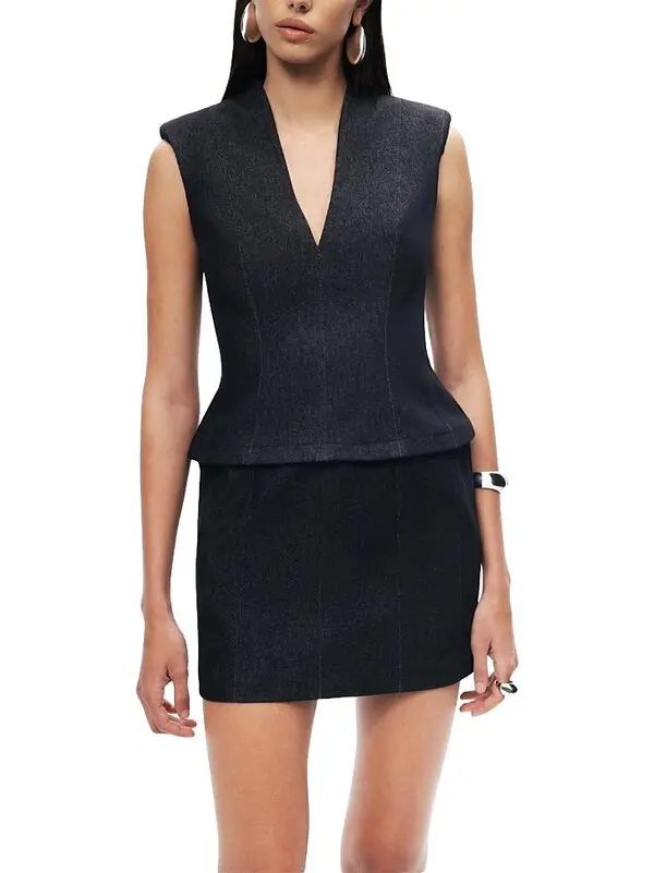 NOCTURNE Sleeveless Tailored Mini Dress - Black