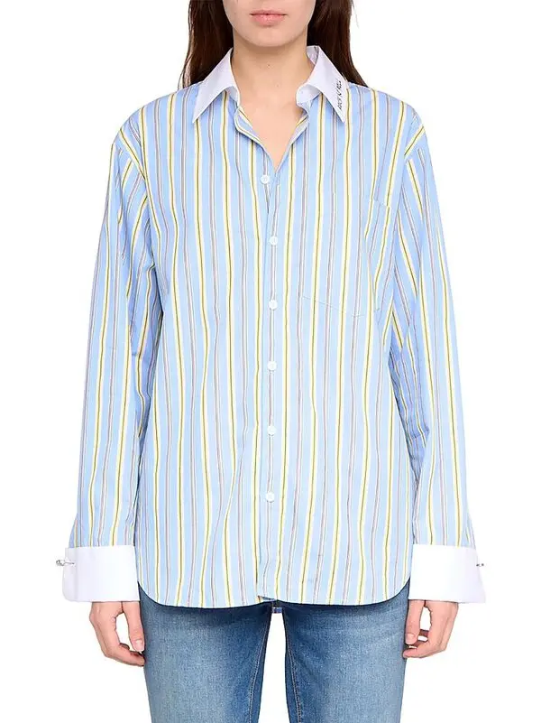 Zadig&Voltaire Striped Cotton Shirt With Classic Collar - Sixtine
