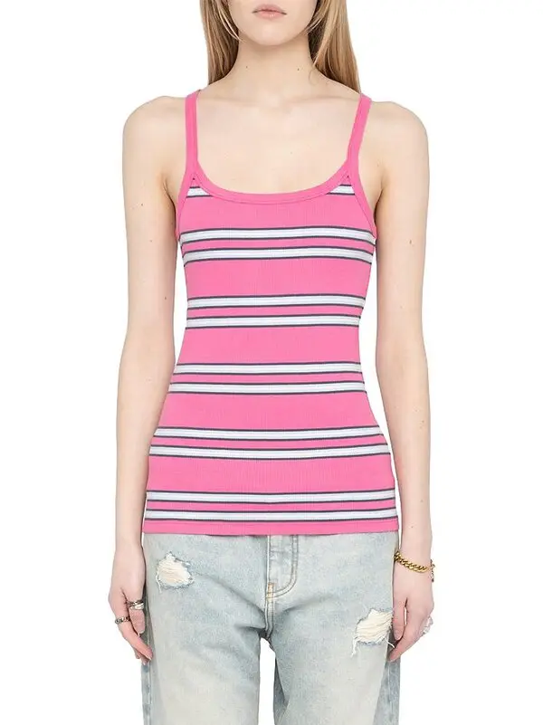 Zadig&Voltaire Albao Ribbed Striped Tank - Lady