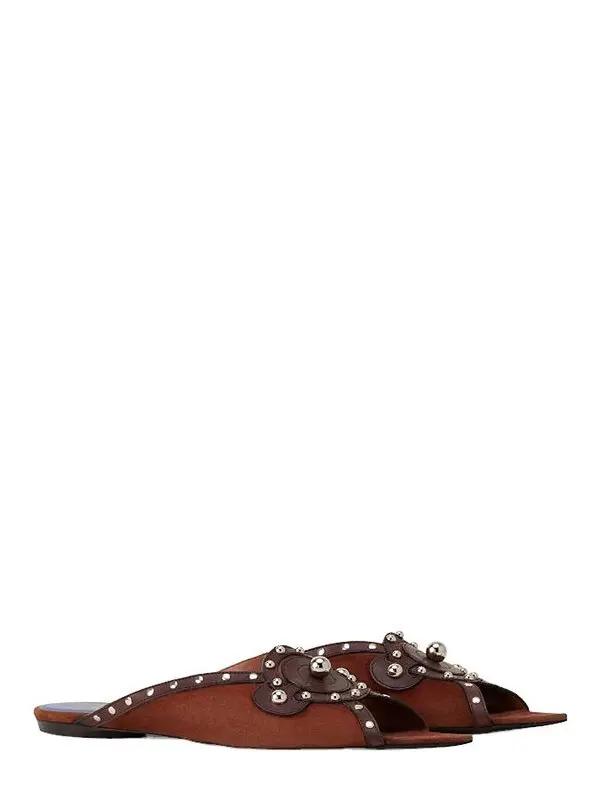 LANVIN Eclipse Arch Flat Mule - Chestnut