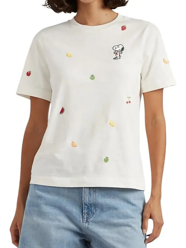 Chinti & Parker Cotton Snoopy Fruit T-shirt - Cream