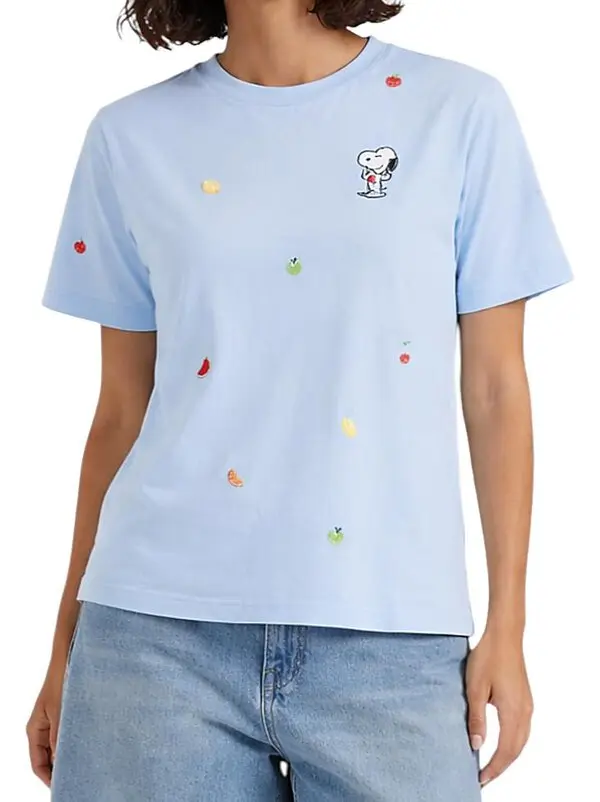 Chinti & Parker Cotton Snoopy Fruit T-shirt - Light Blue