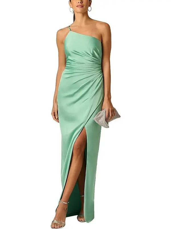 Adrianna Papell Stretch Satin Dress - Jade Quartz