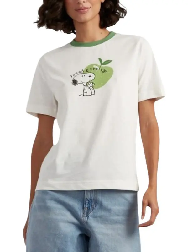 Chinti & Parker Snoopy Graphic T-shirt - Cream